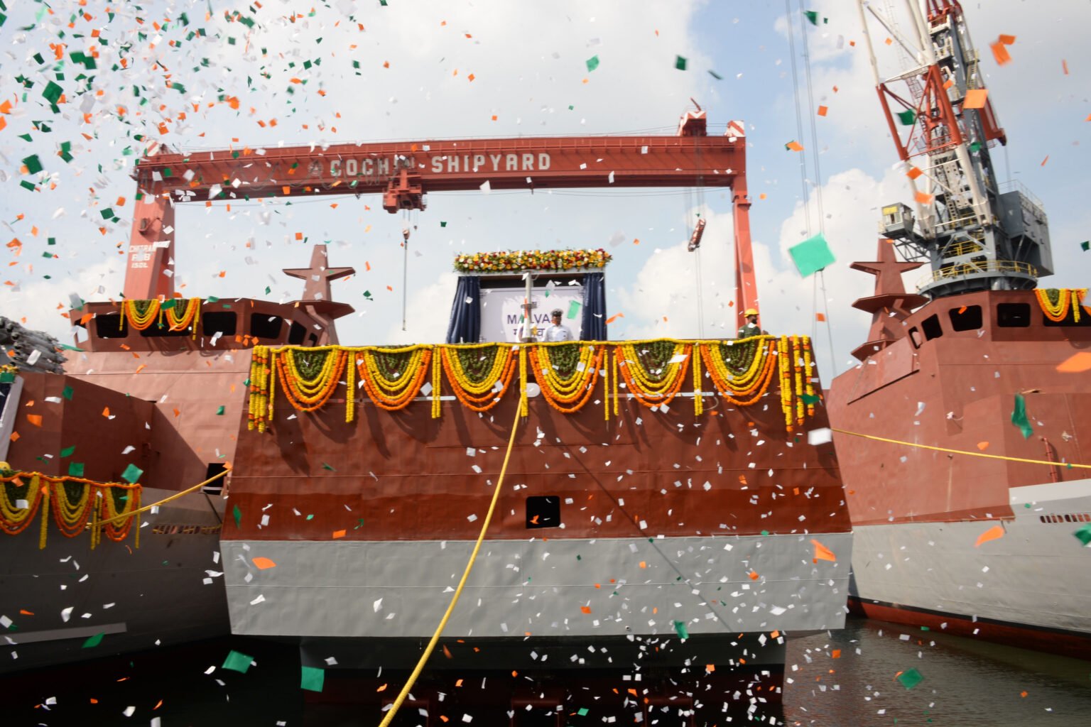 Cochin Shipyard Joint Launch of Three ASW Ships – SeaWaves Magazine